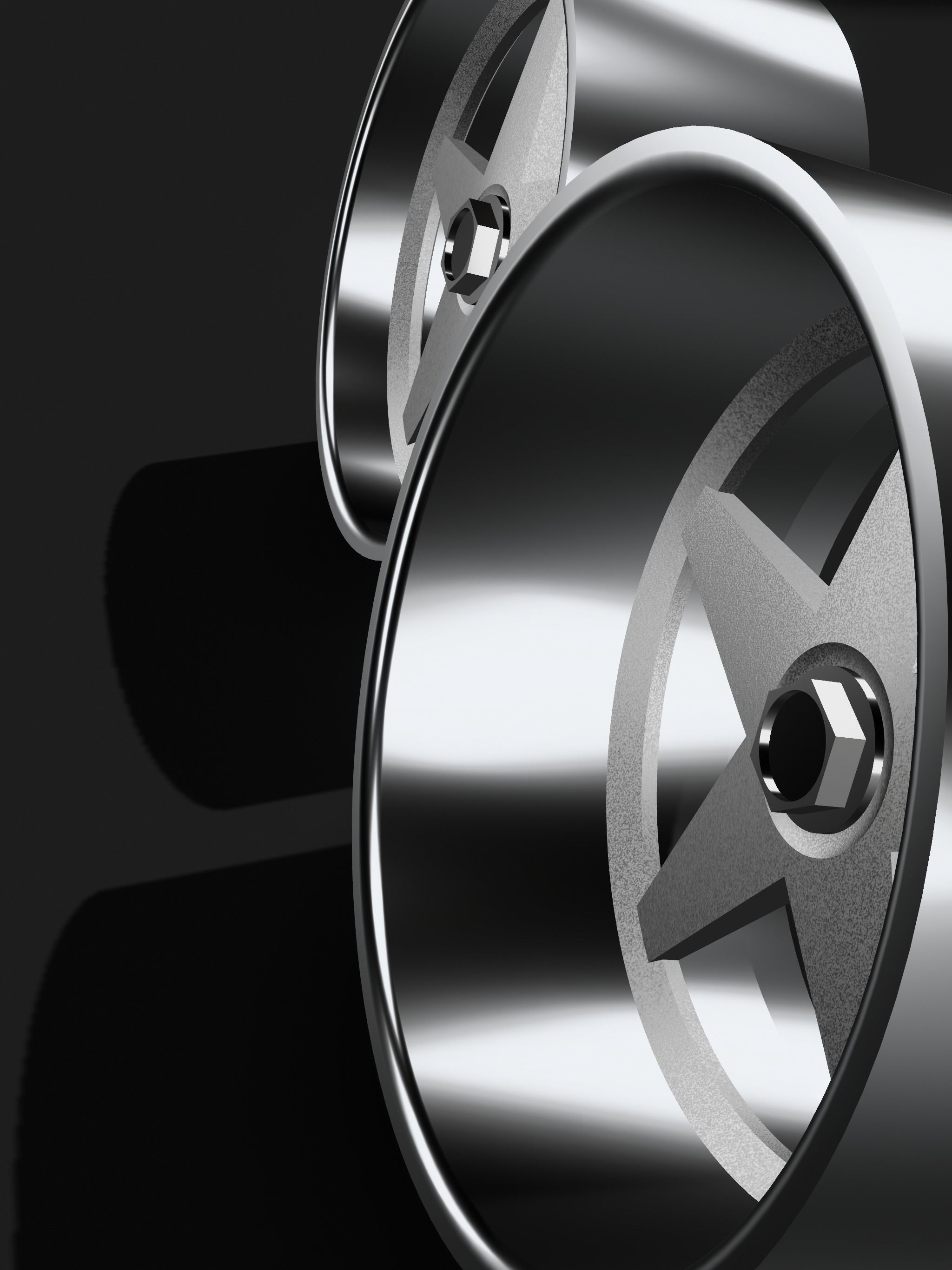 MOMO Star 3 pce Wheels staggered rims deep dish 3D model 3D printable ...