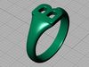 B Letter Ring Initial letter Ring Open ring Personalized ring 3D model ...