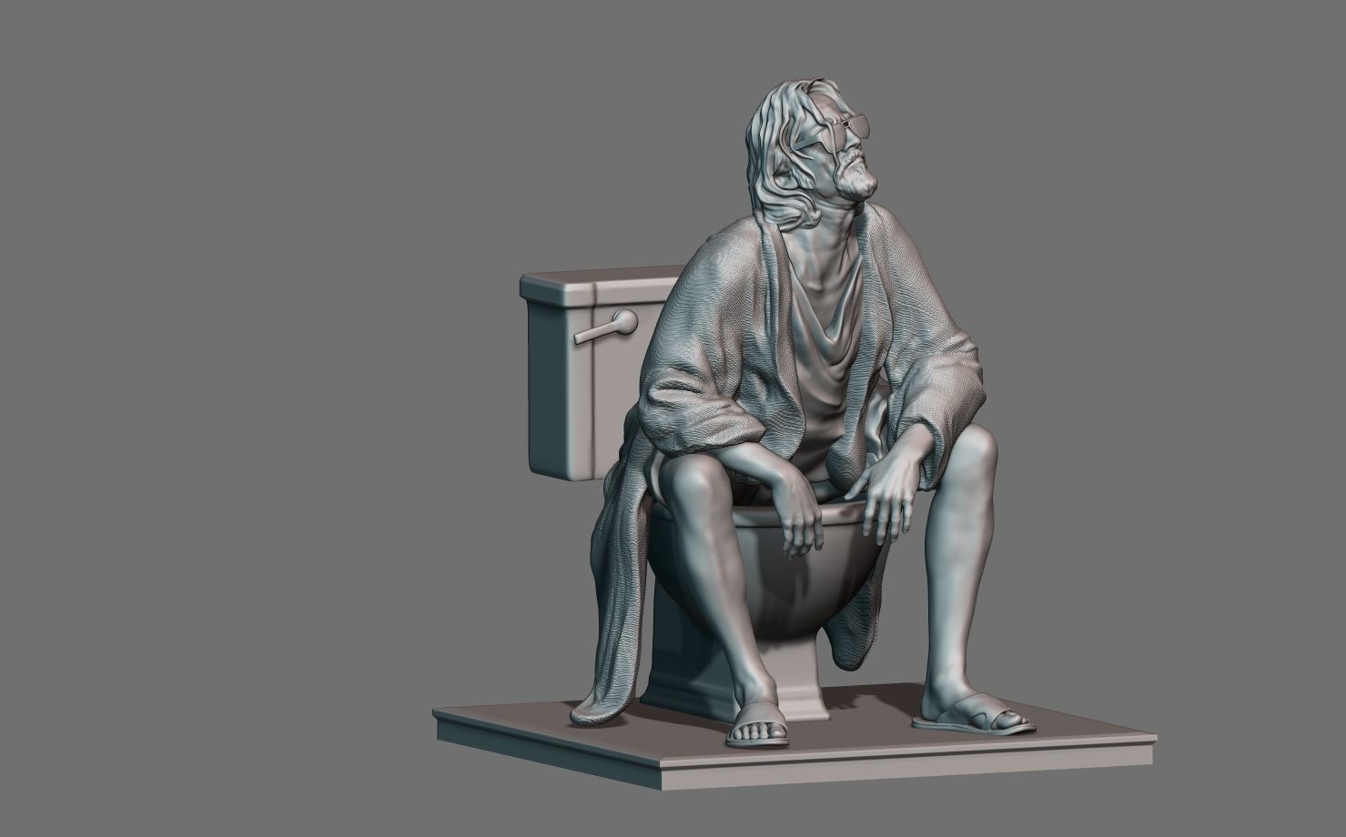 The Dude Toilet The Big Lebowski 3D model 3D printable | CGTrader