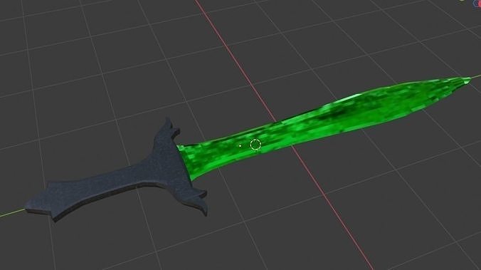 Emerald sword with basalt handle free 3D model | CGTrader