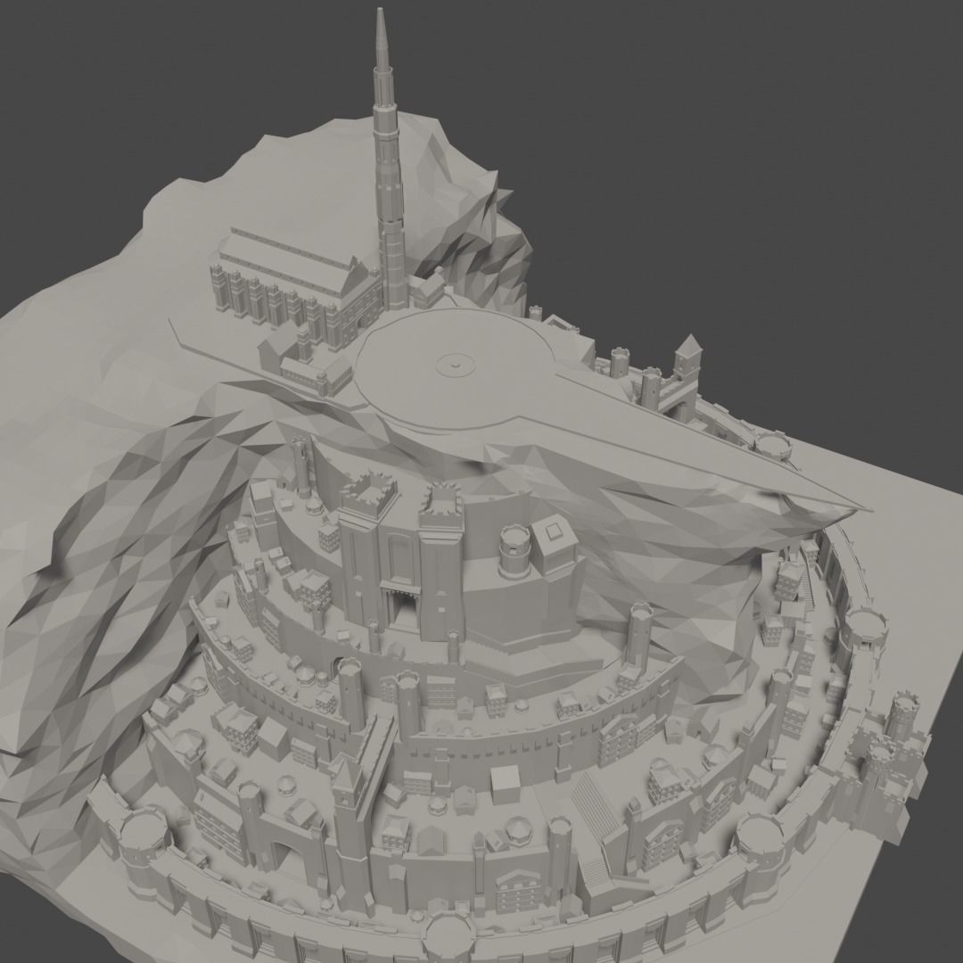 3D model Minas Tirith from Lord of The Rings Low Poly VR / AR / low ...