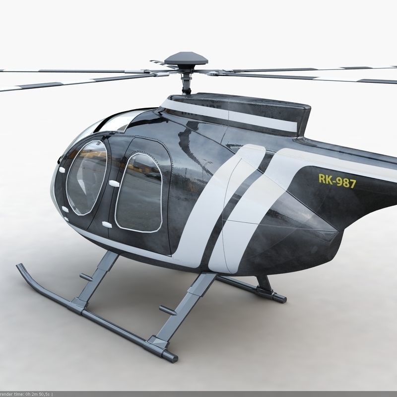 Hughes MD 530 Black 3D model | CGTrader