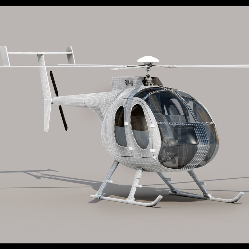 Hughes MD 530 Black 3D model | CGTrader