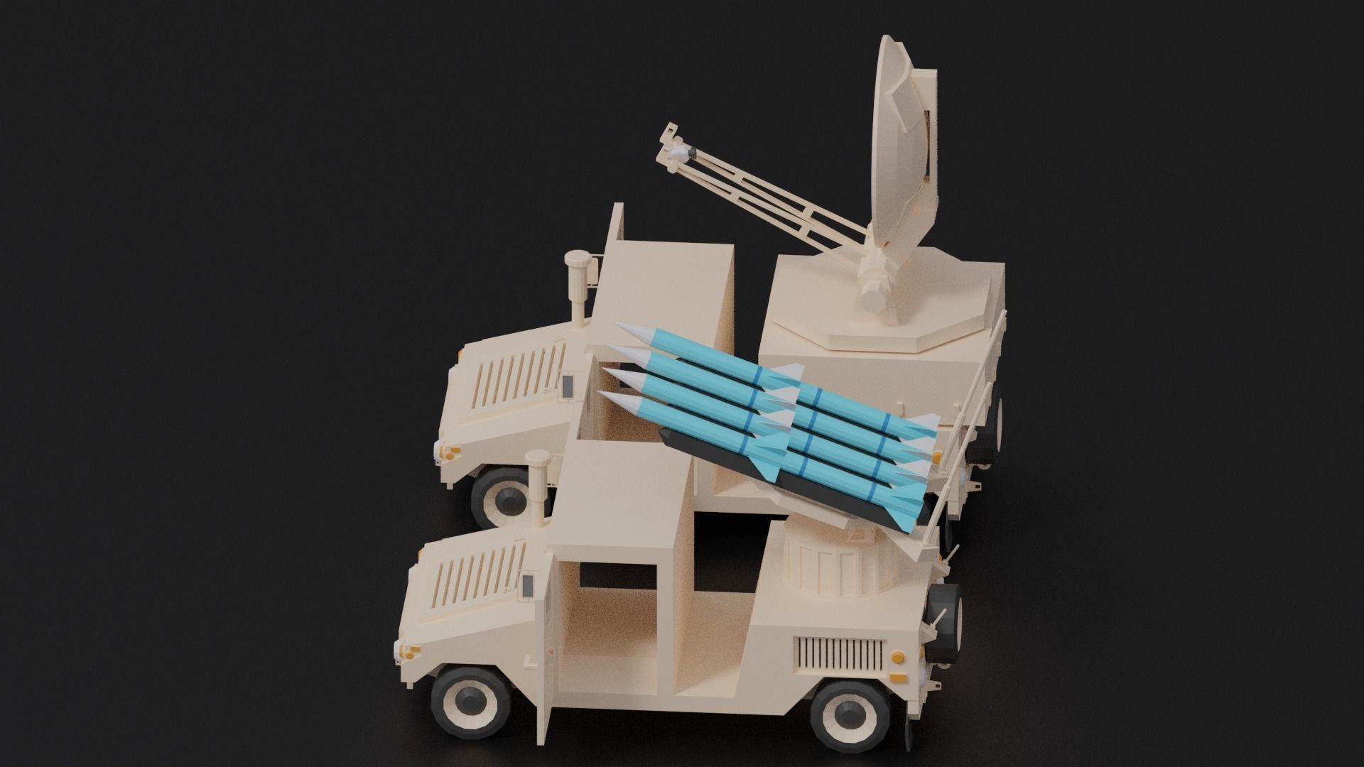 3D model Cartoon HUMVEE Military Hummer Collection VR / AR / low-poly ...