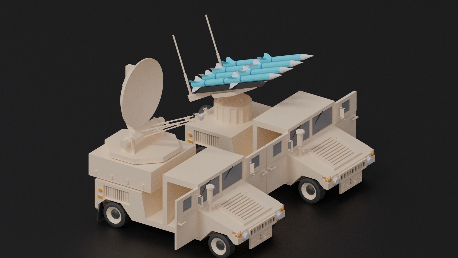 3D model Cartoon HUMVEE Military Hummer Collection VR / AR / low-poly ...