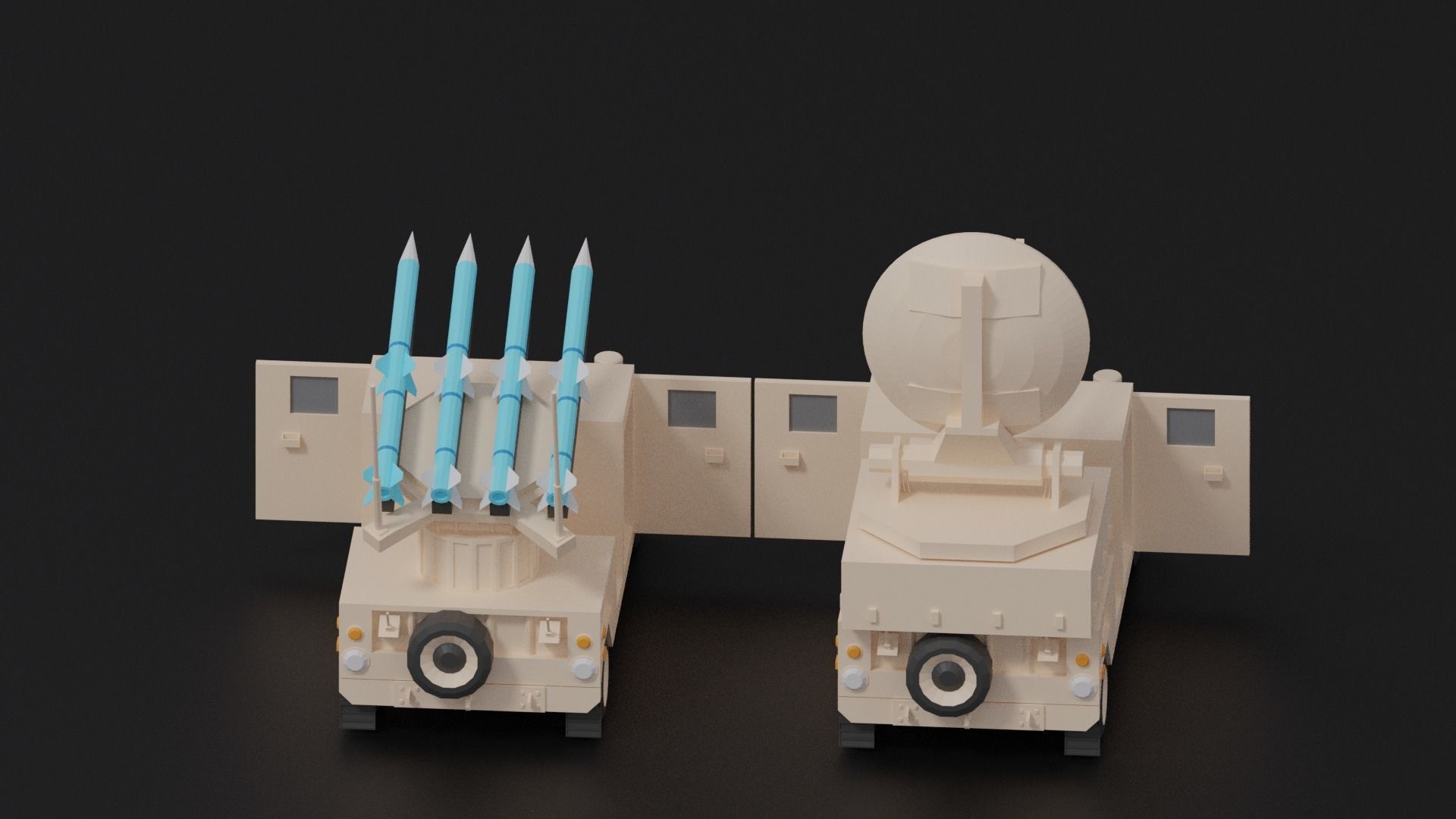 3D model Cartoon HUMVEE Military Hummer Collection VR / AR / low-poly ...