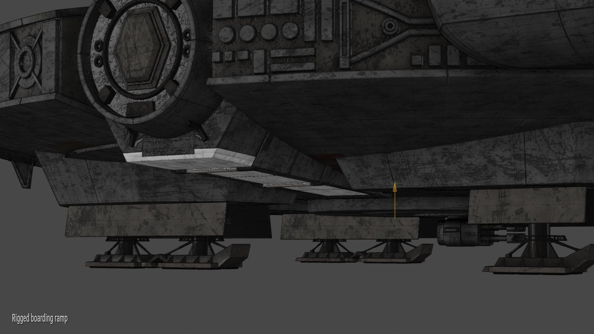 Millennium Falcon 3D model animated rigged | CGTrader