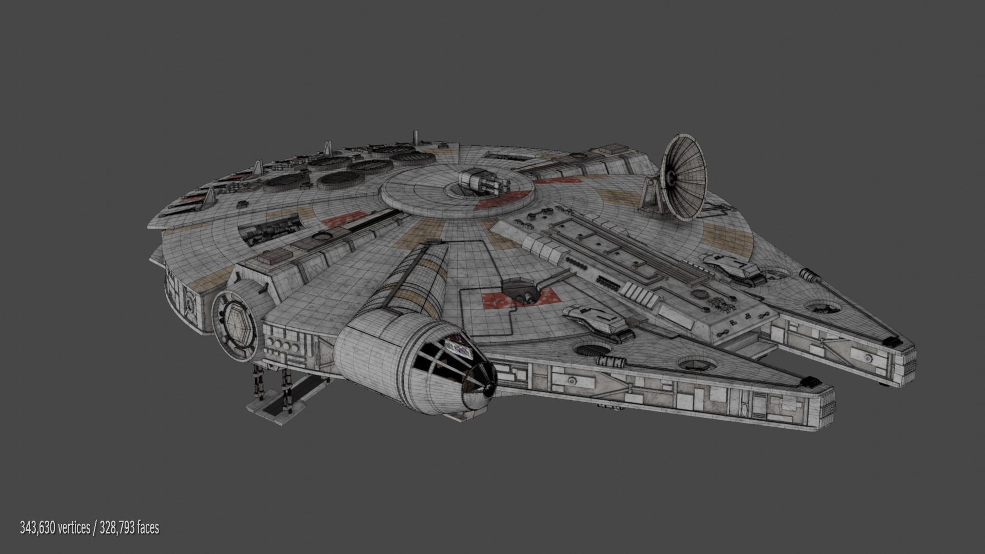 Millennium Falcon 3D model animated rigged | CGTrader