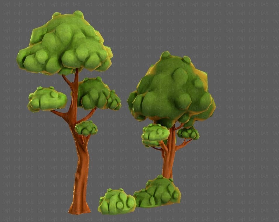 3D model Trees Cartoon V09 VR / AR / low-poly | CGTrader