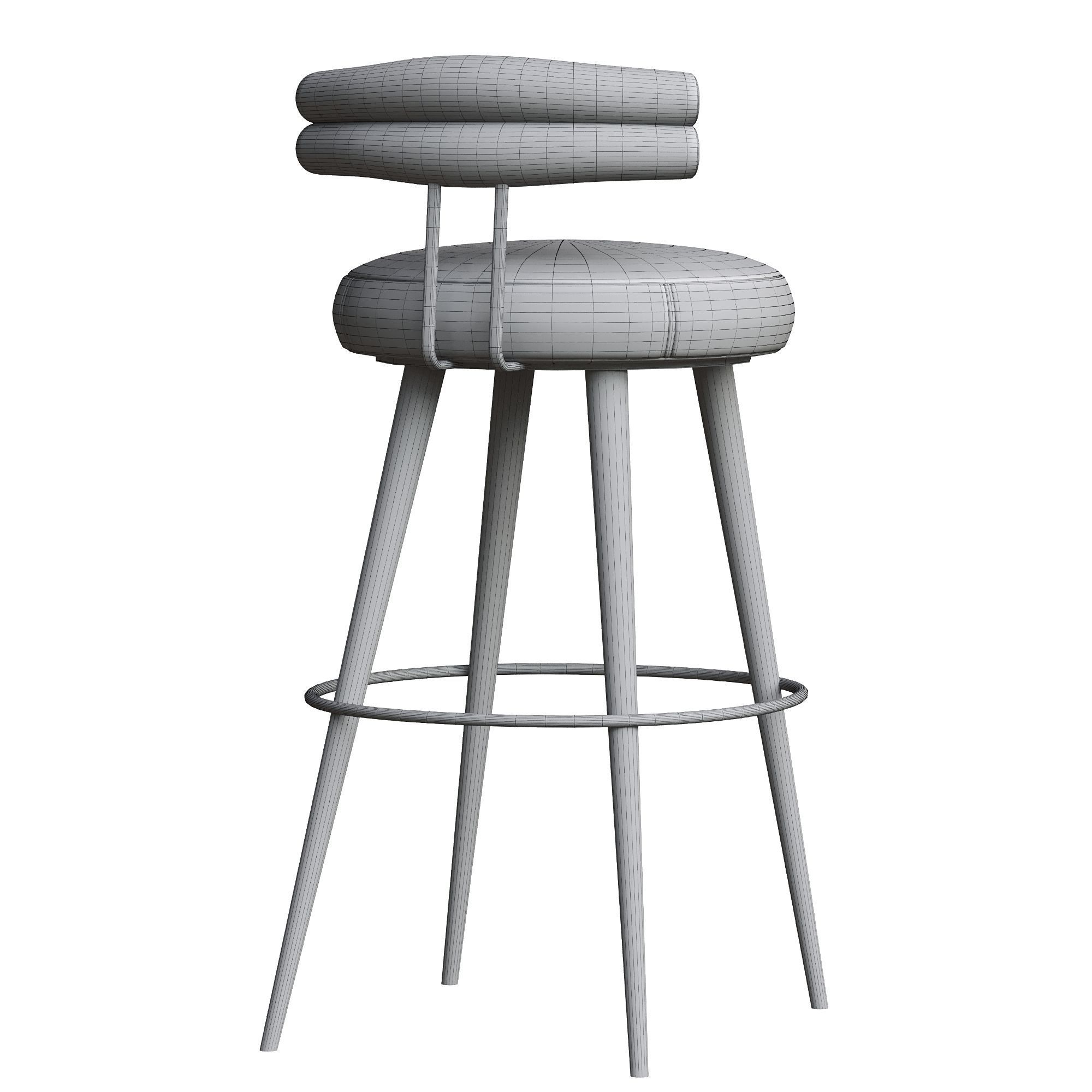 Betsy Bar chair leather metal material black color 3D model | CGTrader