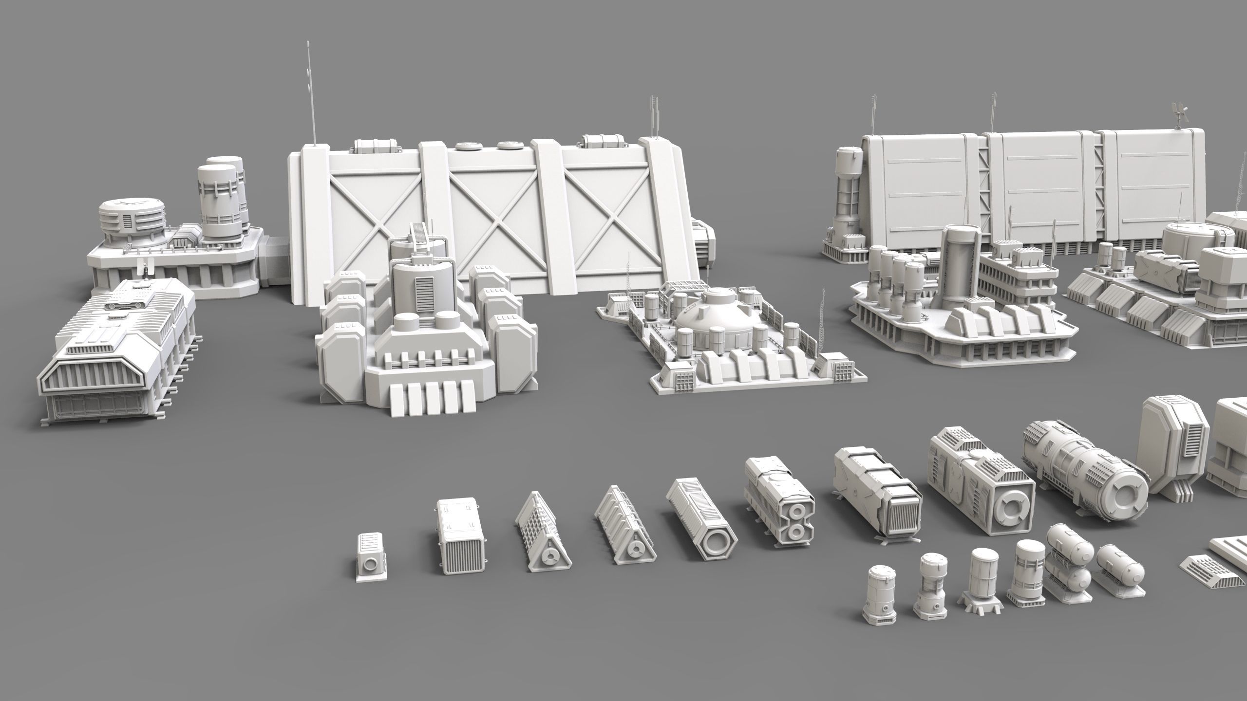 sci fi industrial objects 2 3D model | CGTrader