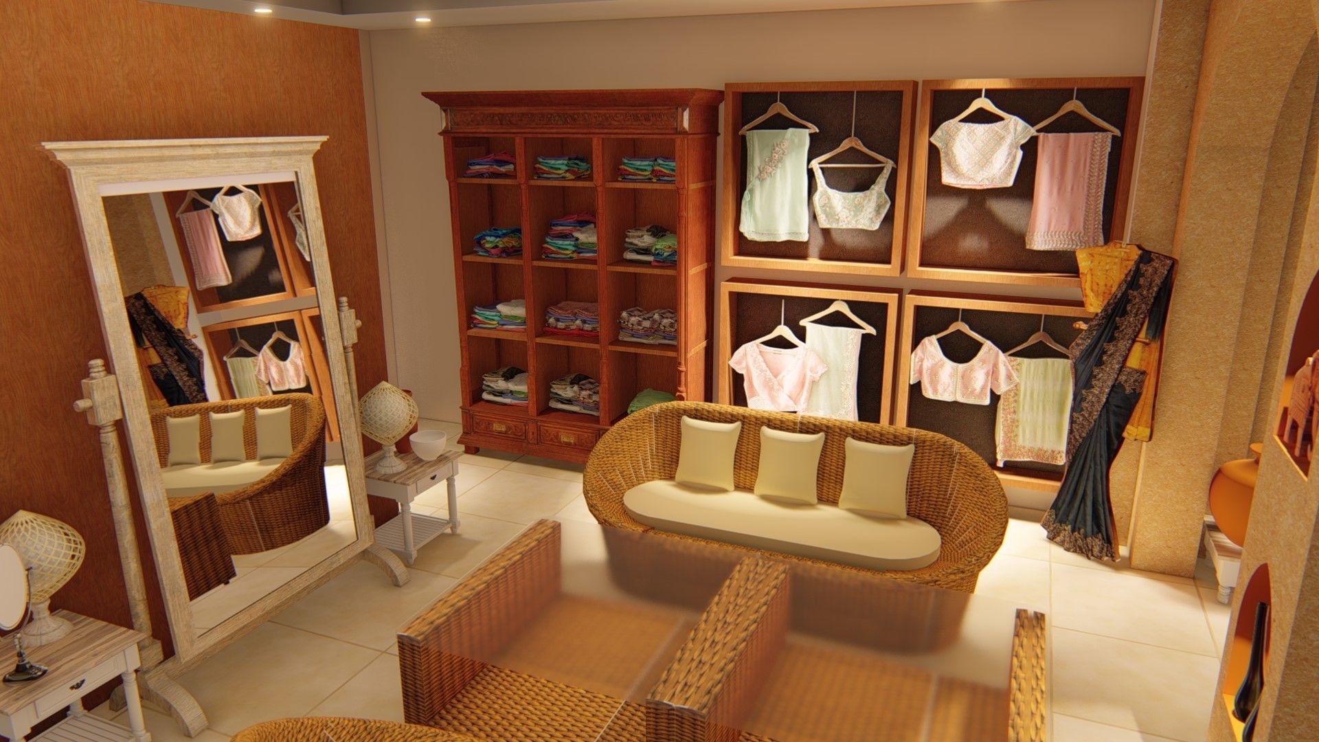 Saree Showroom free 3D model | CGTrader