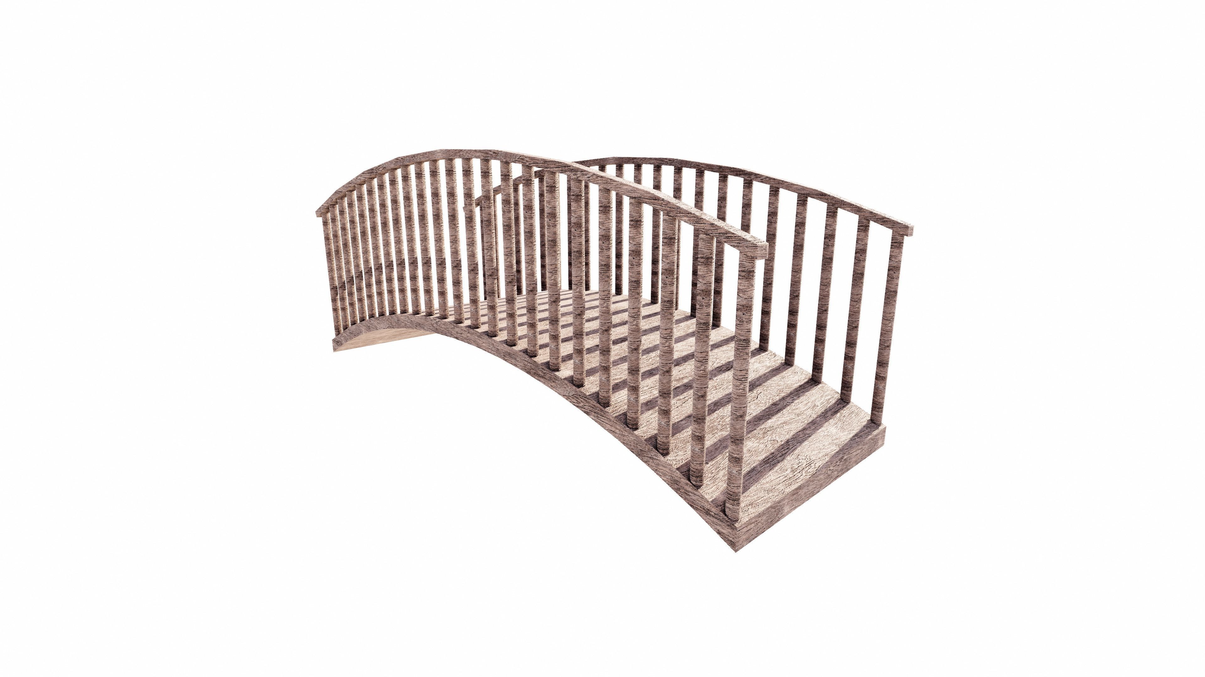 small wooden footbridge 3D model | CGTrader