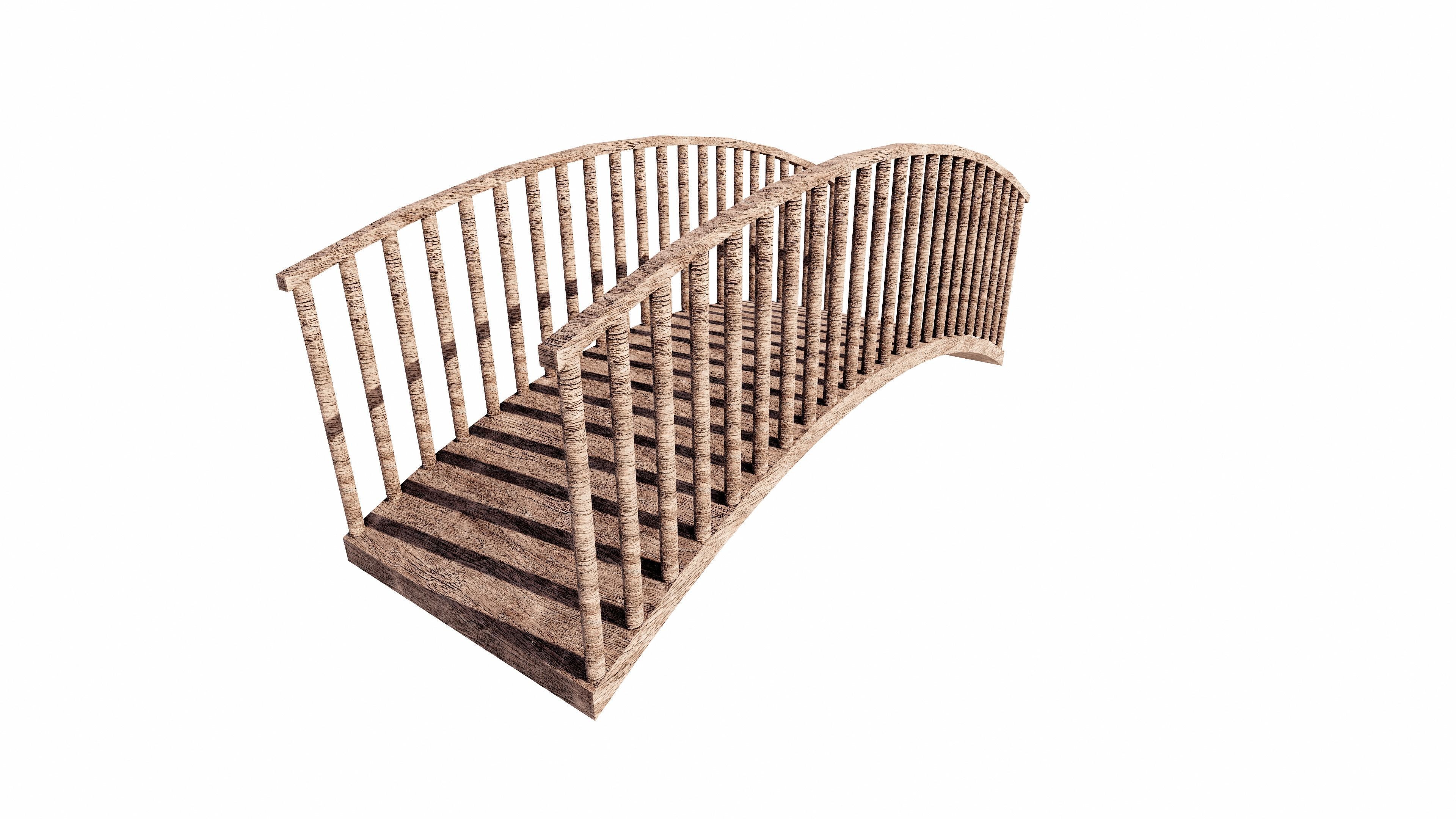 small wooden footbridge 3D model | CGTrader