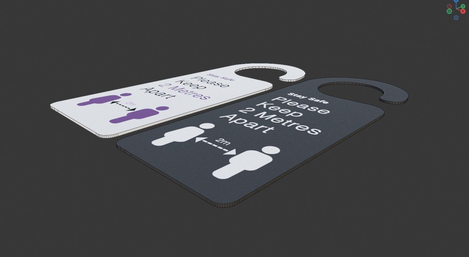 Covid Awareness Door Hangers 3D model | CGTrader
