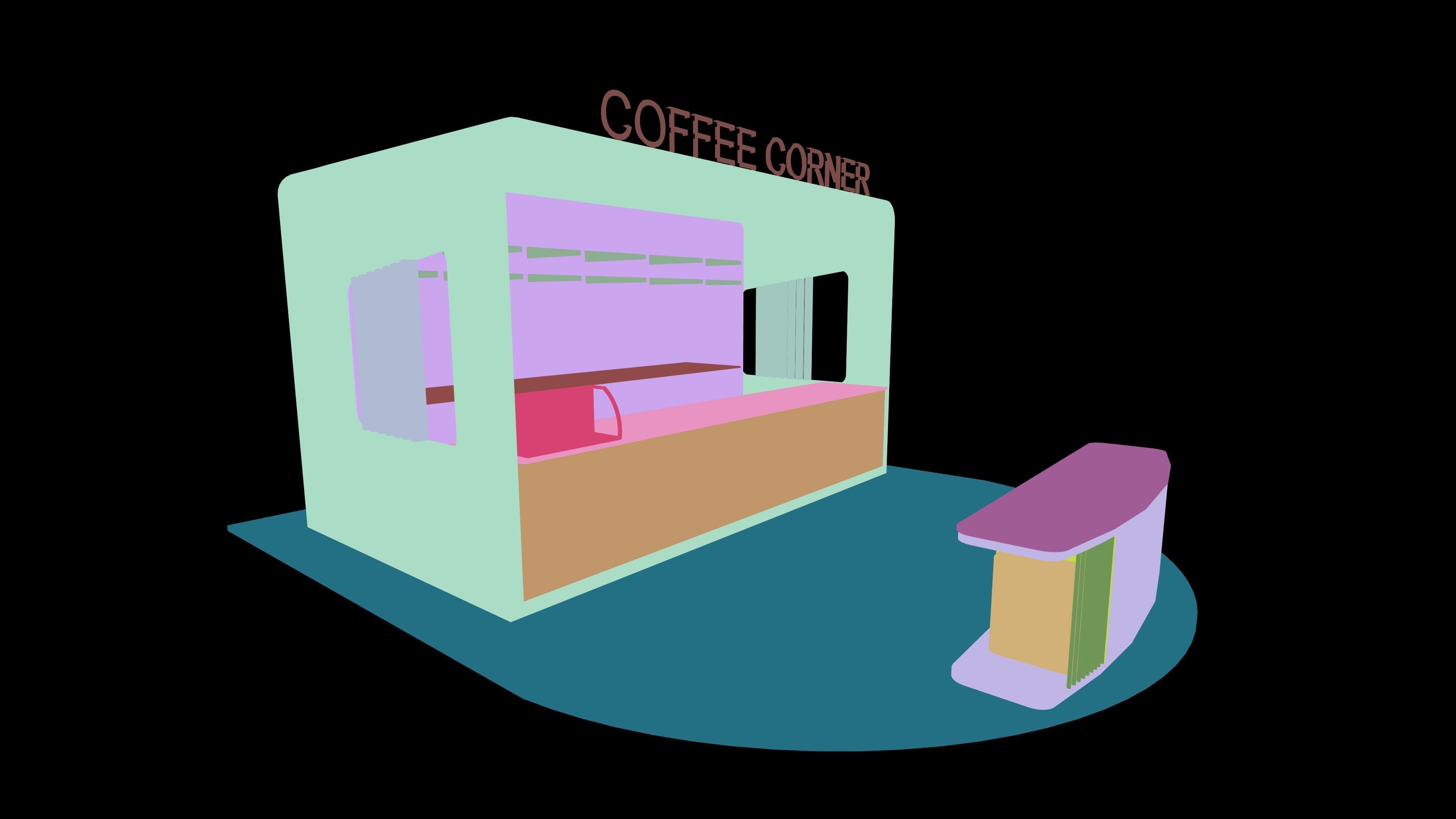 coffee kiosk Revit model 3D model | CGTrader