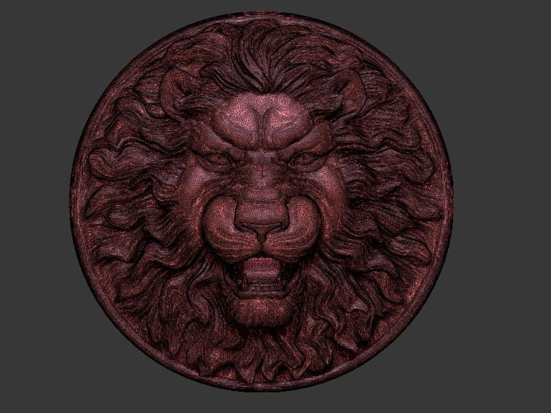 Lion Face design Shield 3D model 3D printable | CGTrader