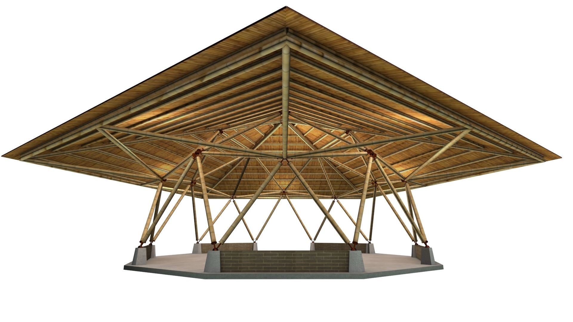 BAMBOO CANOPY GEODESIC BAKED 3D model | CGTrader