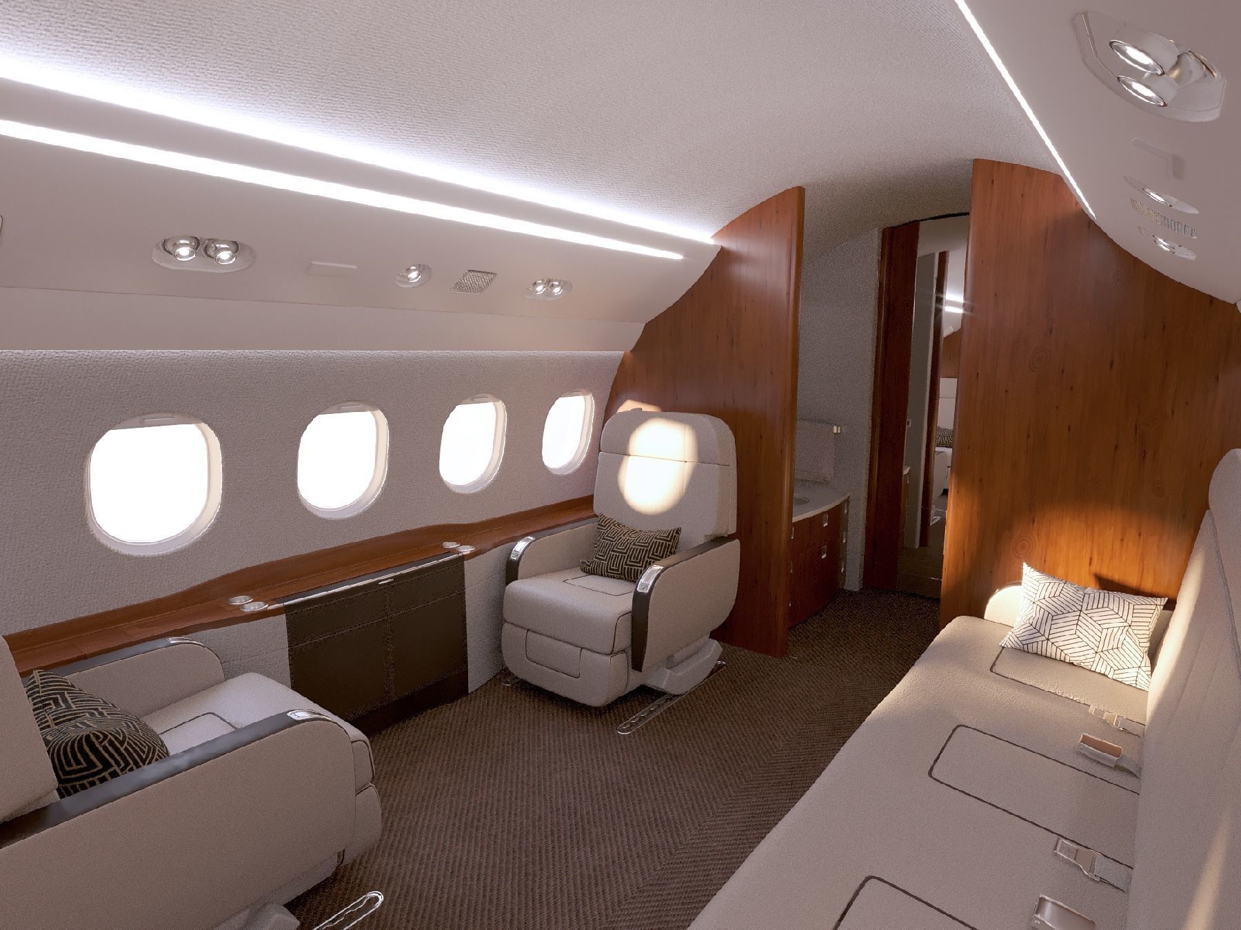 Buisiness jet interior 3D model | CGTrader