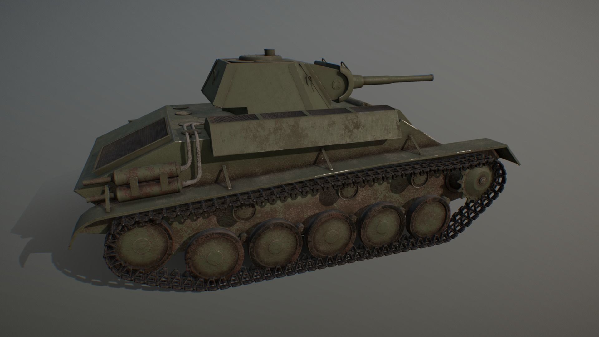 3D model Soviet light tank T-70 low poly VR / AR / low-poly | CGTrader