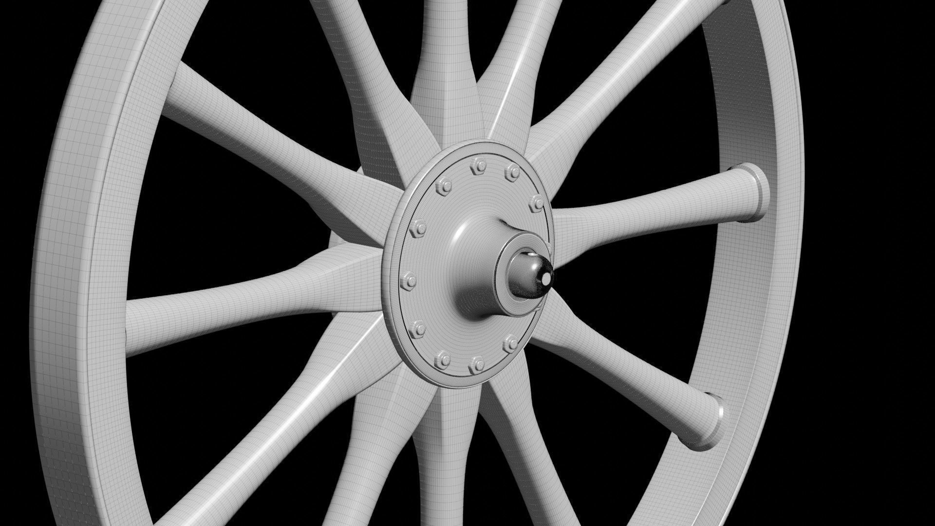 Old Wheel 3D Print 3D model 3D printable | CGTrader