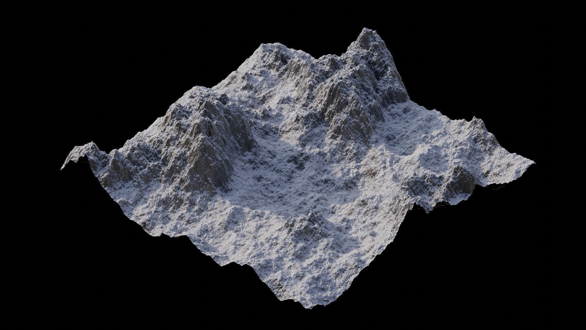 Mountain Summer and Winter snow melted PBR 3D model 3D model 3D model ...