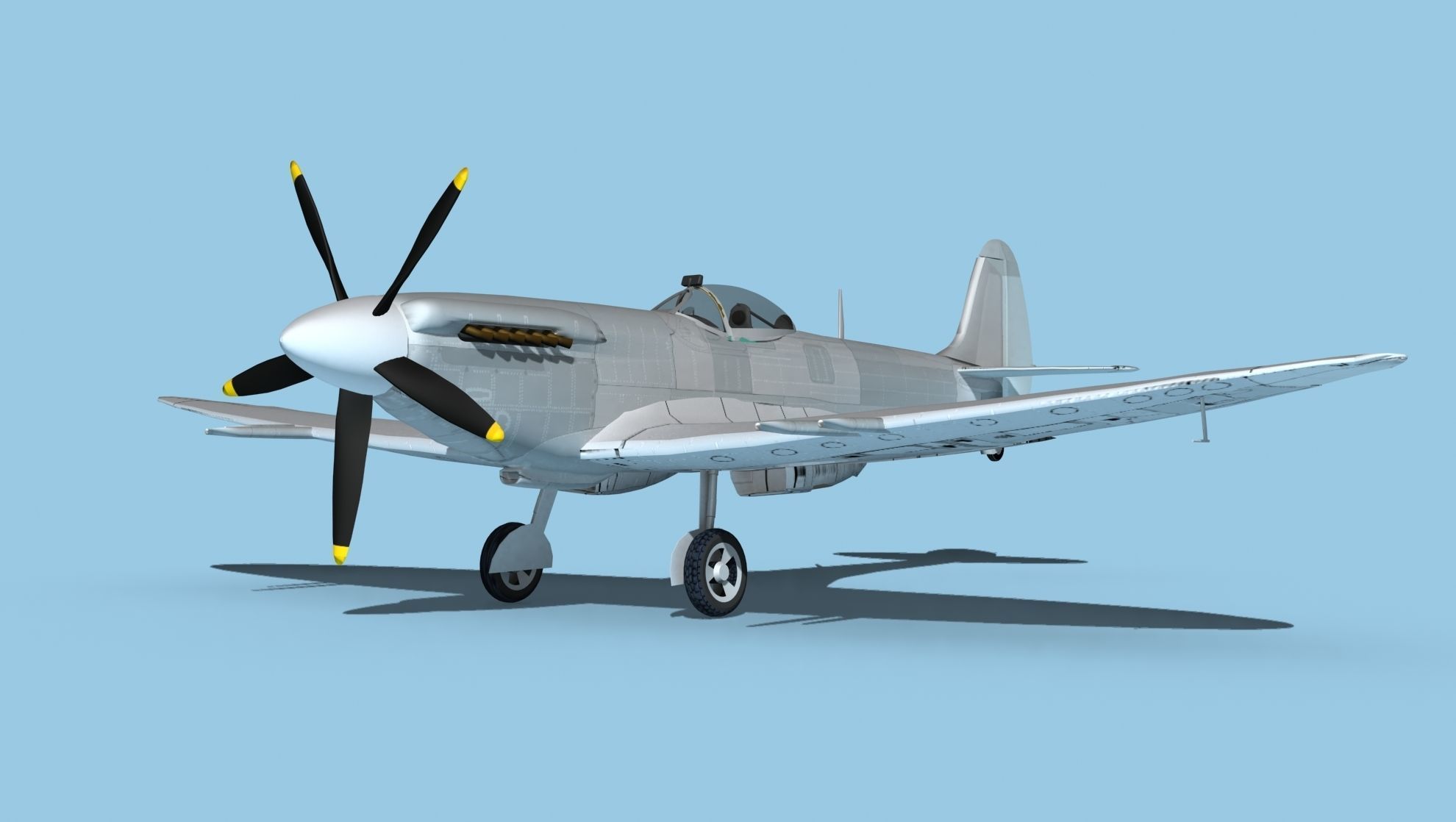 Supermarine Spitfire Mk 14e V00 3D model animated rigged | CGTrader
