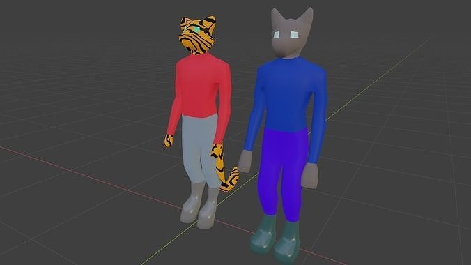 Low-Poly furry characters 3D model rigged | CGTrader