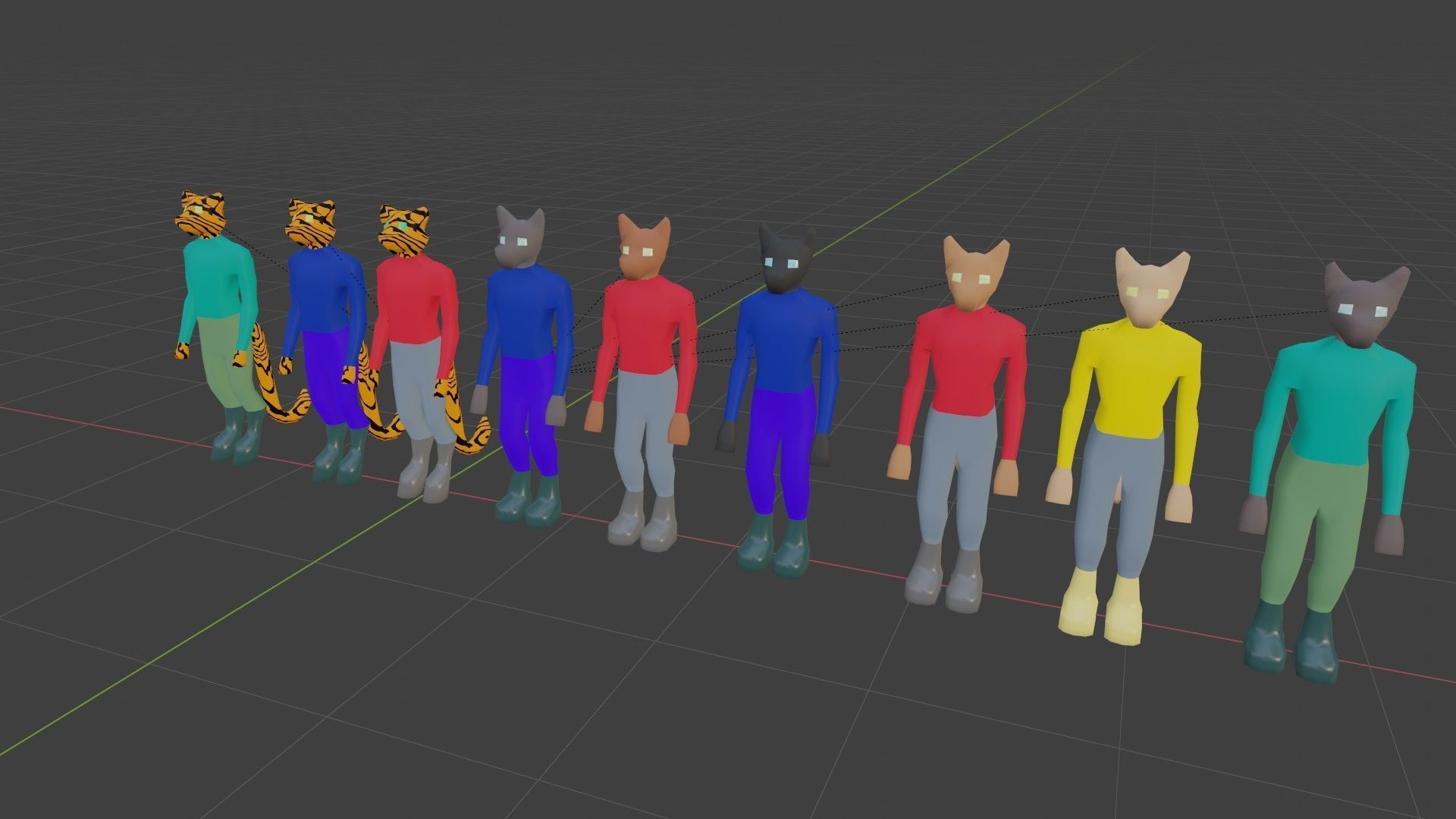 Low-Poly furry characters 3D model rigged | CGTrader