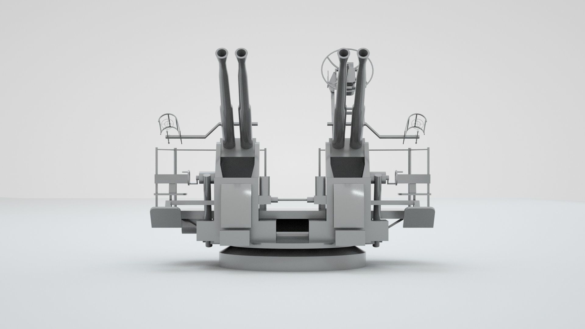 40mm Bofors Quad Anti-aircraft gun Mk2 3D model rigged | CGTrader