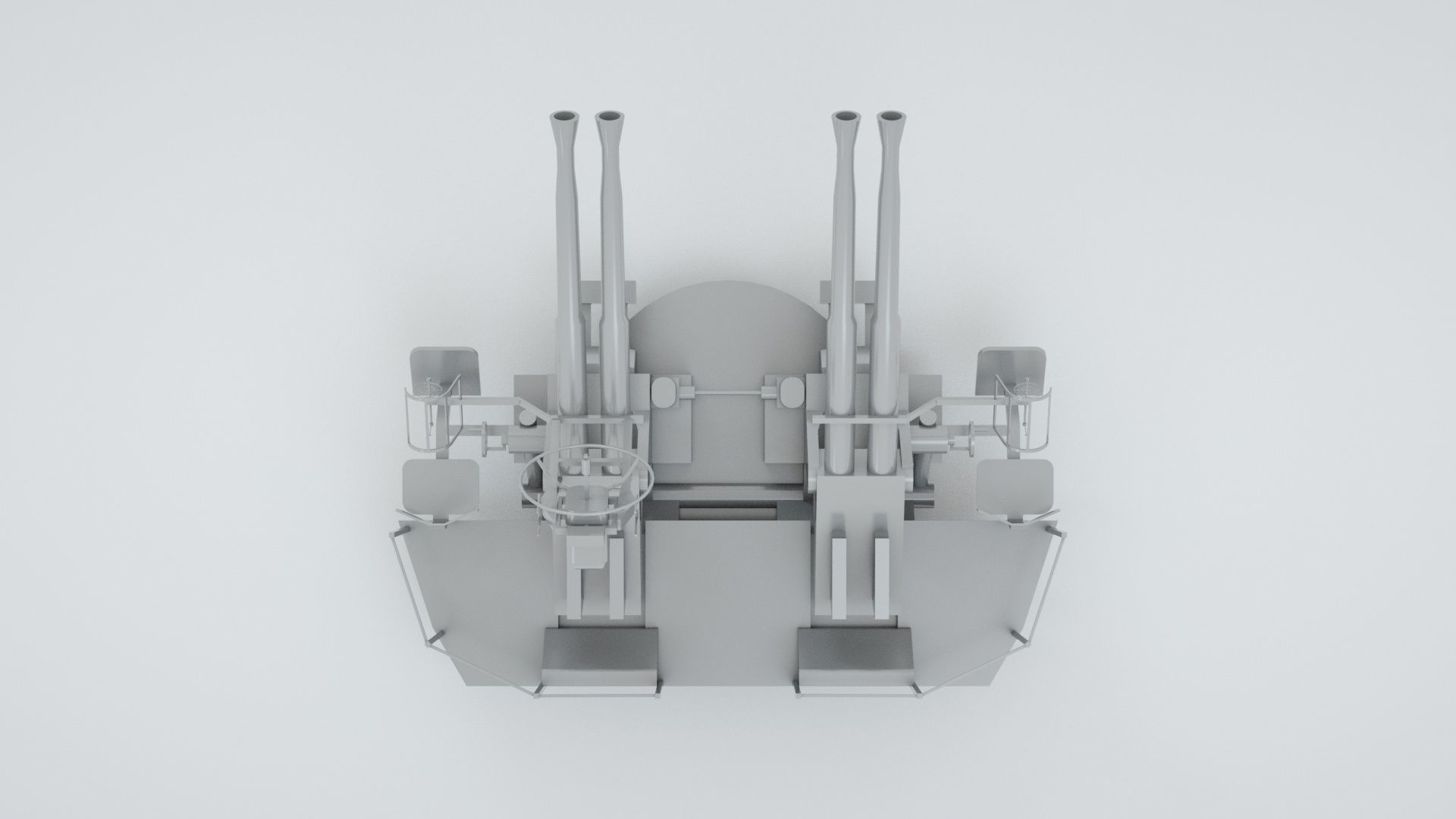 40mm Bofors Quad Anti-aircraft gun Mk2 3D model rigged | CGTrader