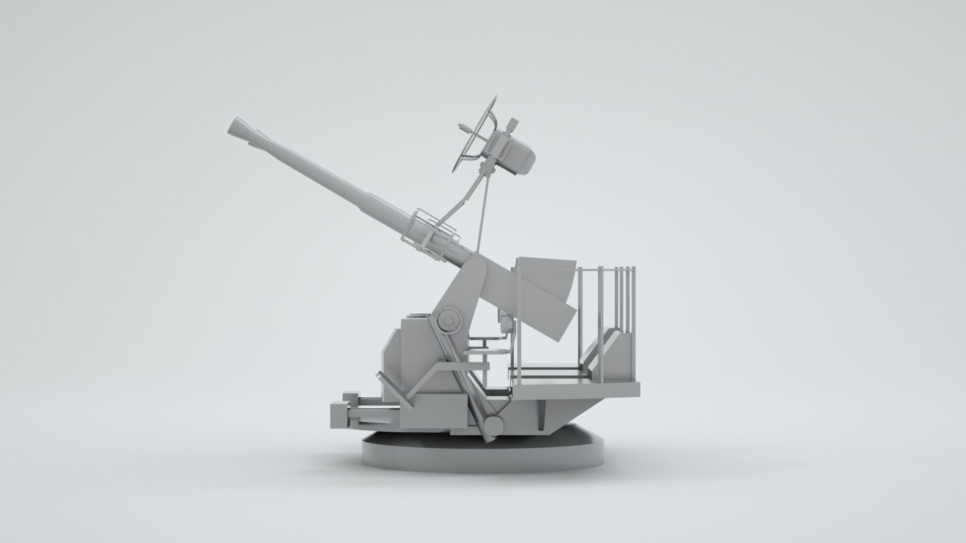 40mm Bofors Quad Anti-aircraft gun Mk2 3D model rigged | CGTrader
