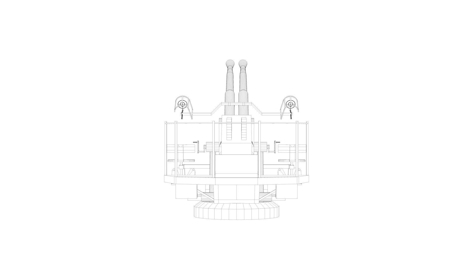 40mm Bofors Twin Anti-aircraft gun Mk1 3D model rigged | CGTrader