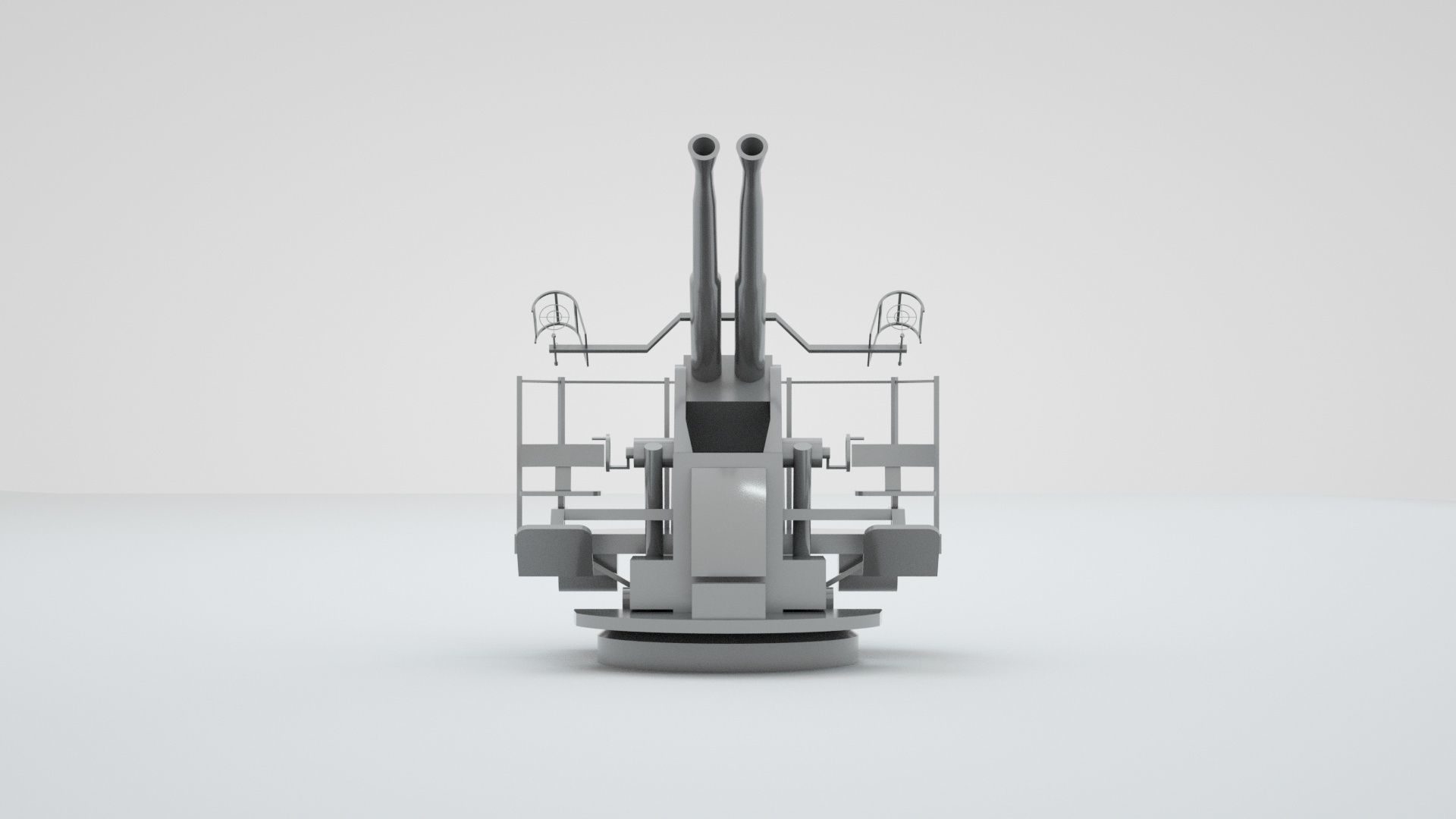 40mm Bofors Twin Anti-aircraft gun Mk1 3D model rigged | CGTrader