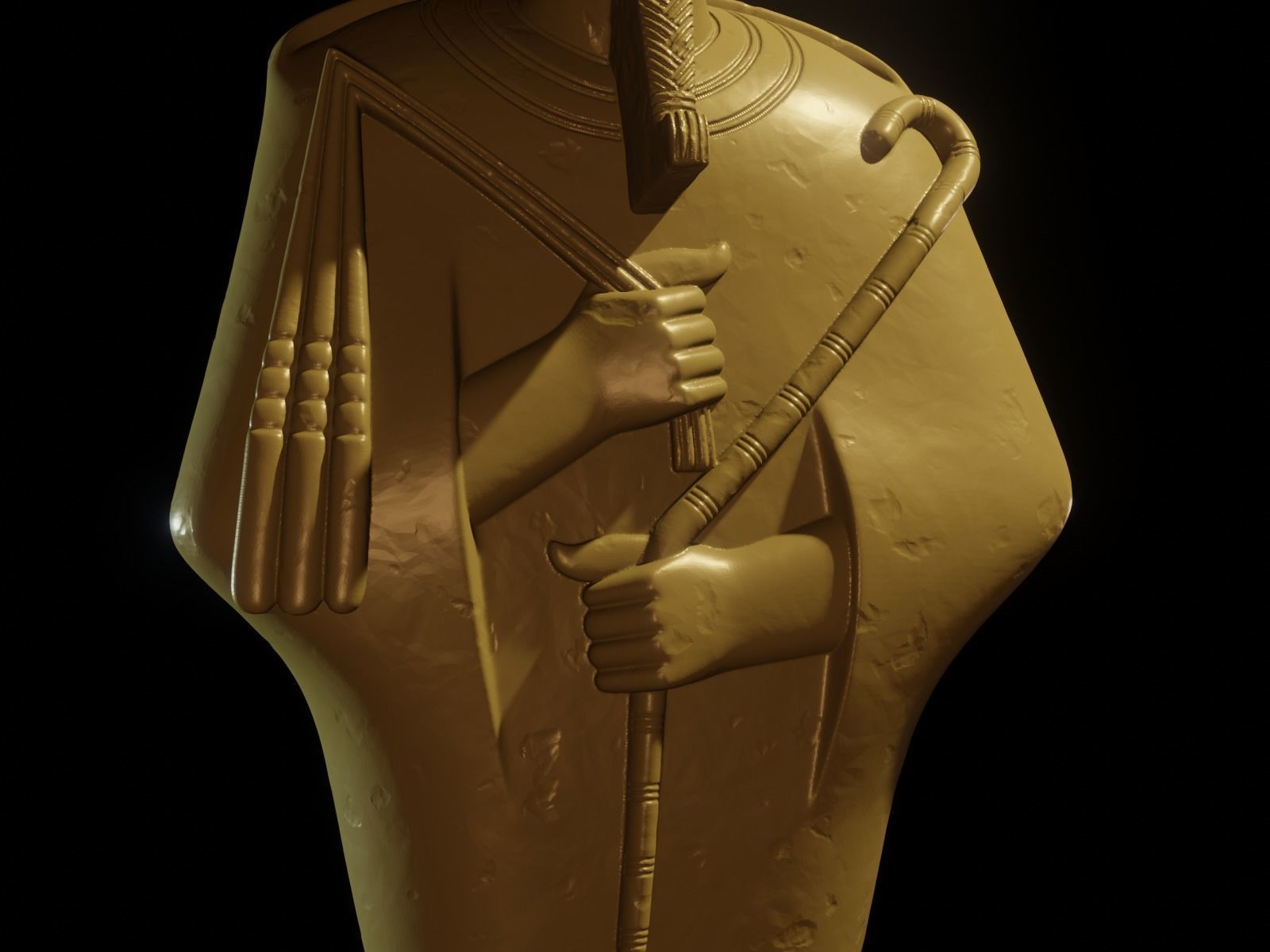 Osiris golden egyptian statue 3D model 3D printable | CGTrader