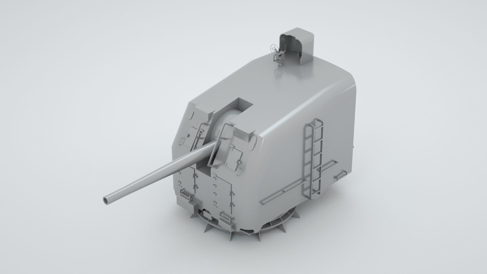 5 inch - 127mm Single Naval Gun Mk30 3D model rigged | CGTrader