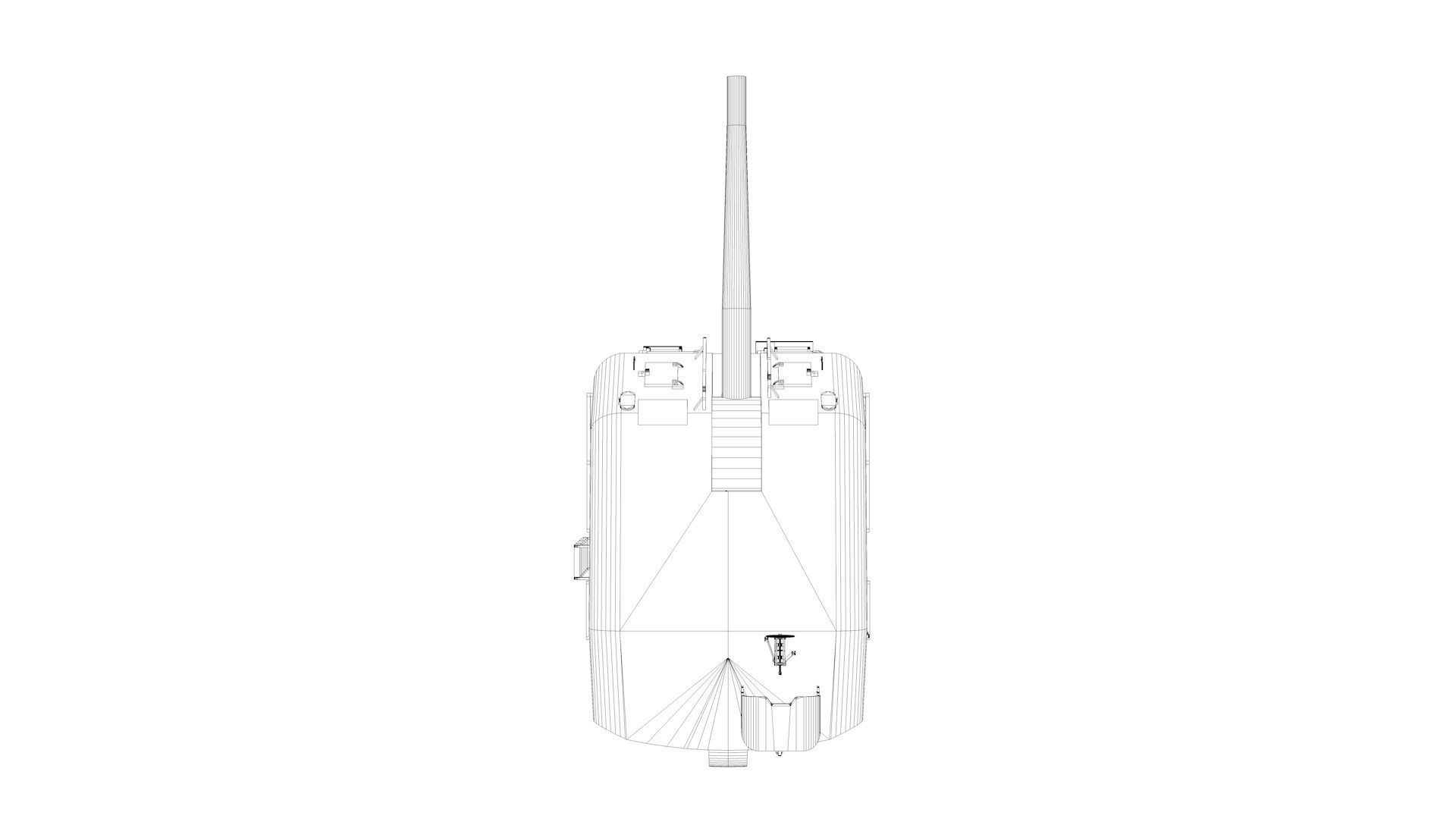 5 inch - 127mm Single Naval Gun Mk30 3D model rigged | CGTrader
