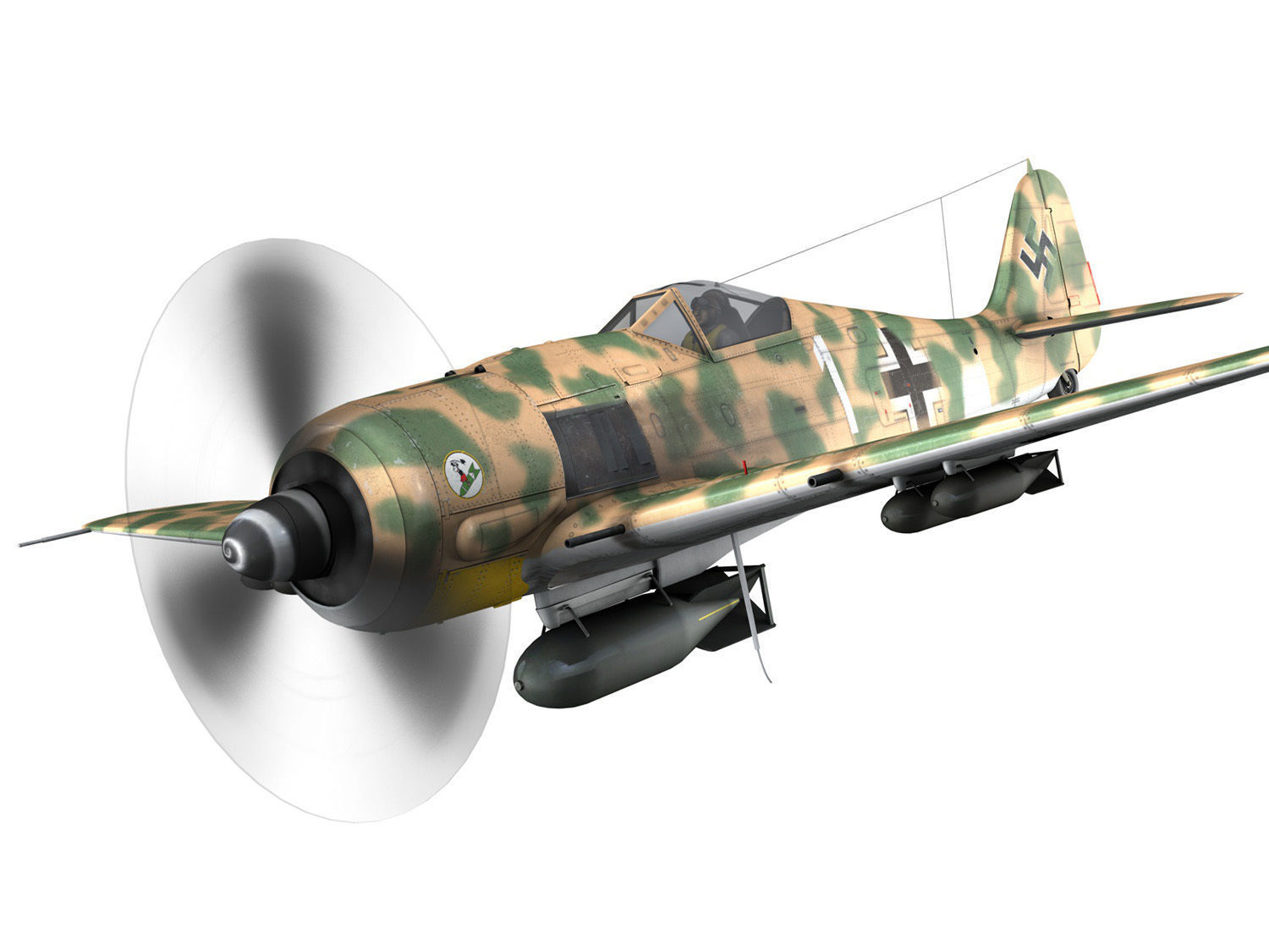 Focke Wulf - FW190 F8 - White 1 3D model | CGTrader