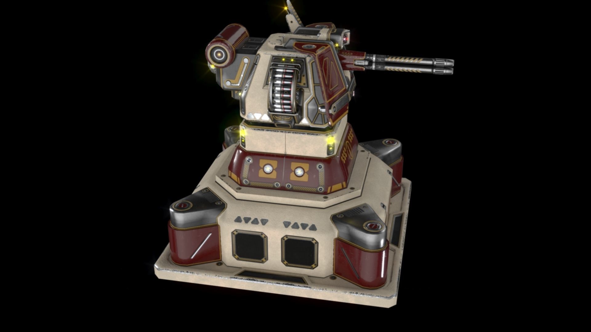 Small 30mm Autocannon 3D model animated | CGTrader