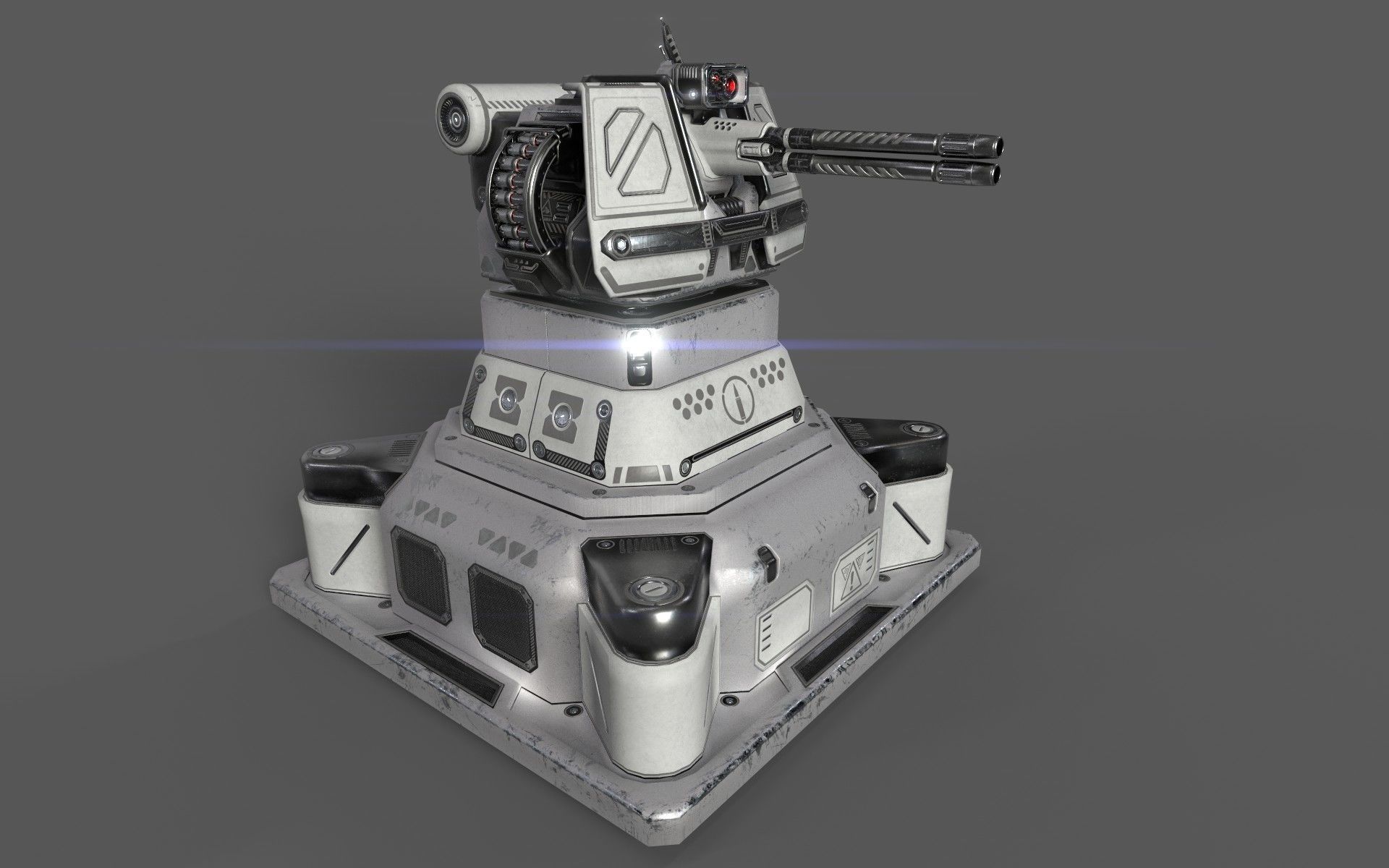 Small 30mm Autocannon 3D model animated | CGTrader
