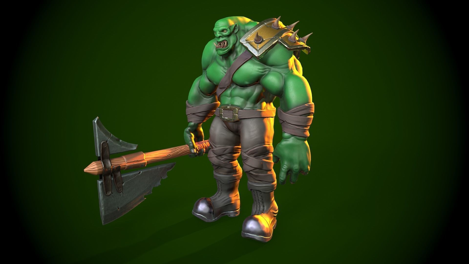 3D model Game-Ready Low-poly Stylized Orc VR / AR / low-poly rigged ...