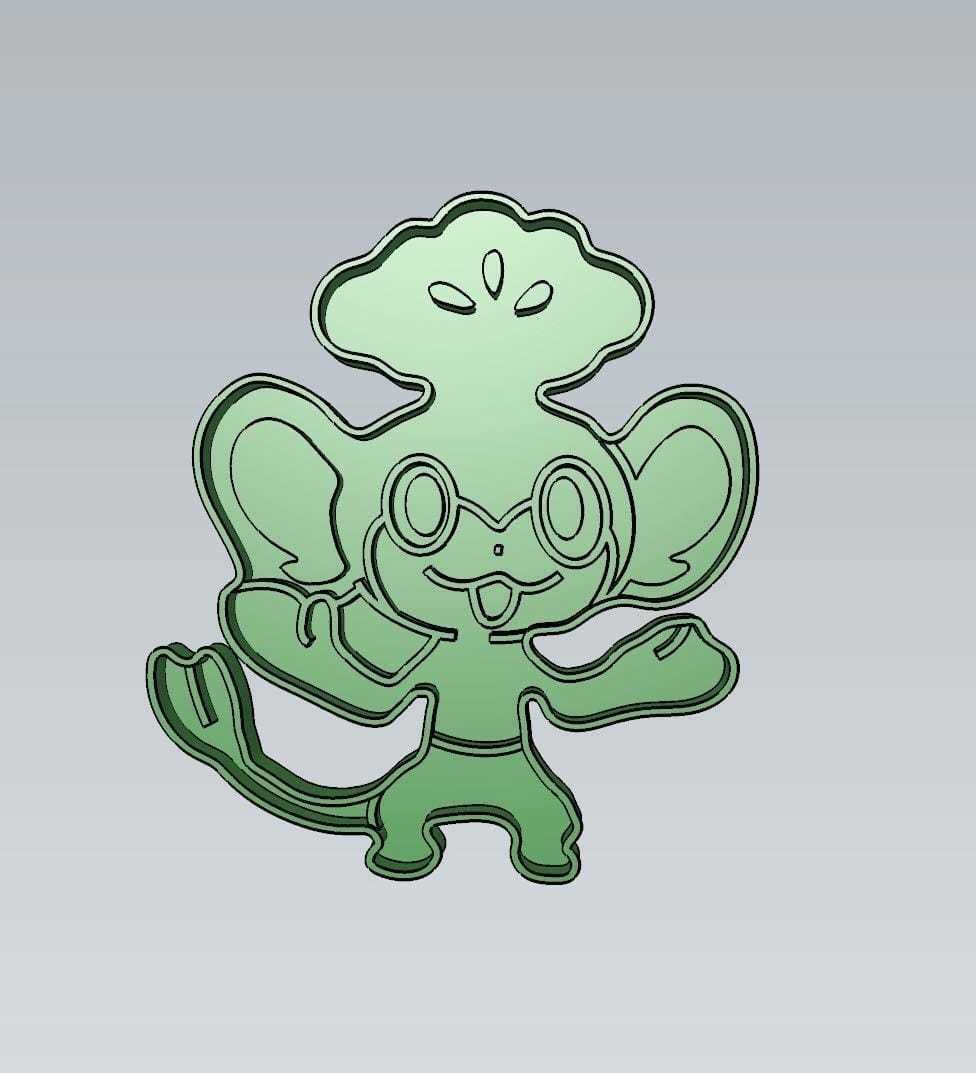 Amazing Pokemon Pansage Cookie Cutter Stamp Cake Decorating 3D model animated | CGTrader