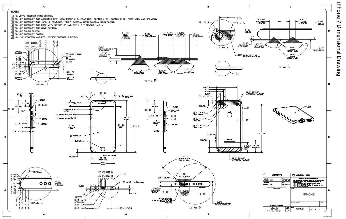 iPhone 7 - original dimensions 3D model | CGTrader