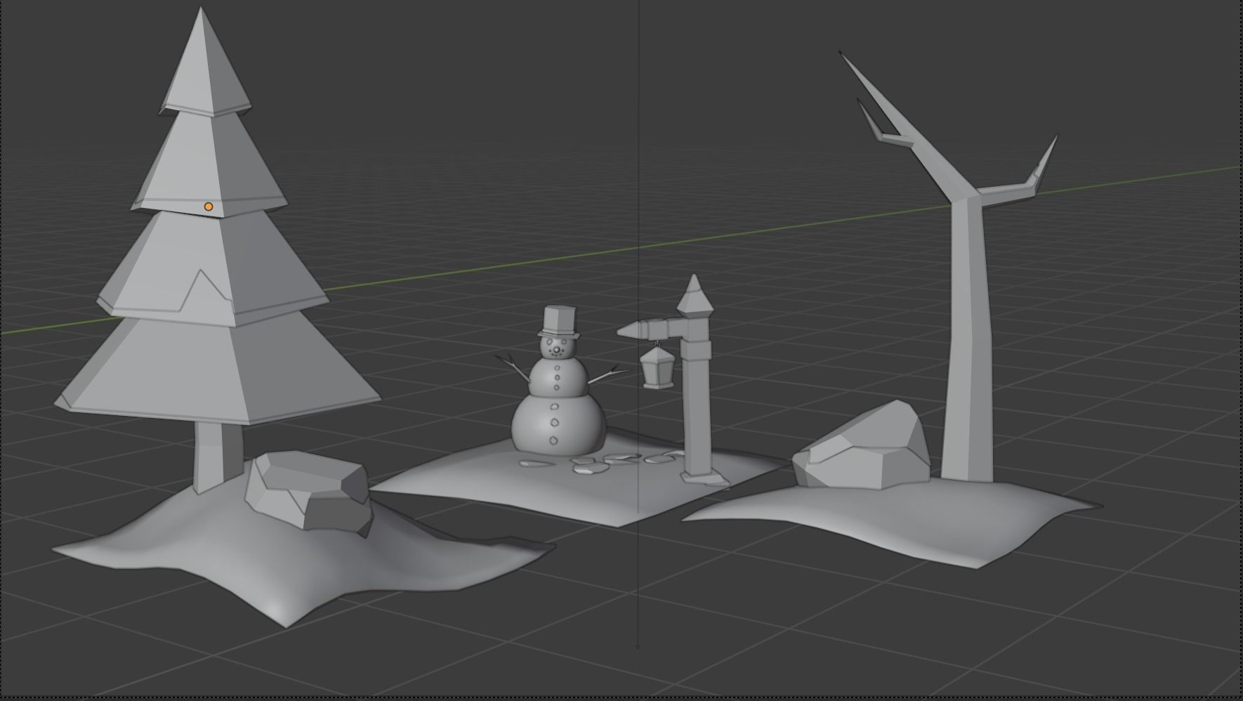 3D model Low poly winter asset pack VR / AR / low-poly | CGTrader