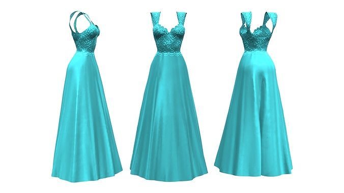 3D model Royal Gown Dress VR / AR / low-poly | CGTrader