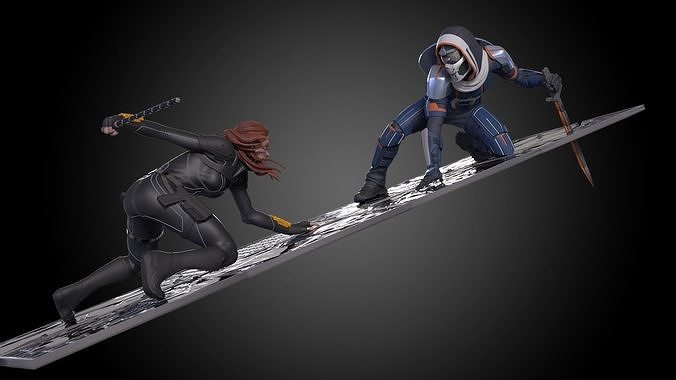 Black Widow vs Taskmaster Diorama 3D model 3D printable | CGTrader