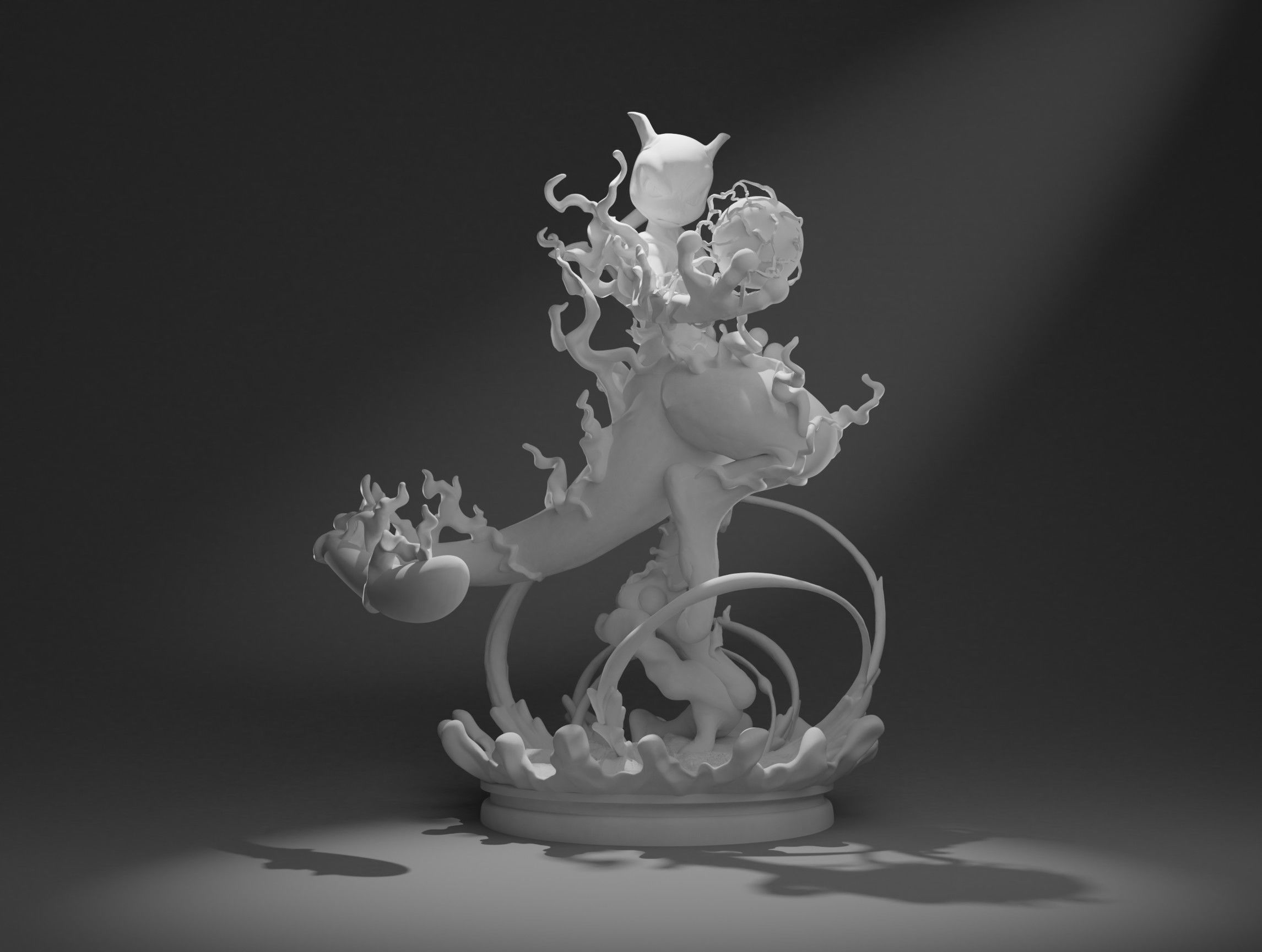 MEWTWO WITH SHADOWBALL-3D printable pokemon with cuts and whole 3D ...