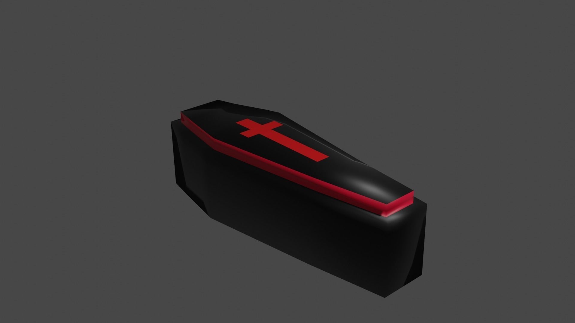 3D model Ready to use Gothic Coffin Red and Black VR / AR / low-poly ...