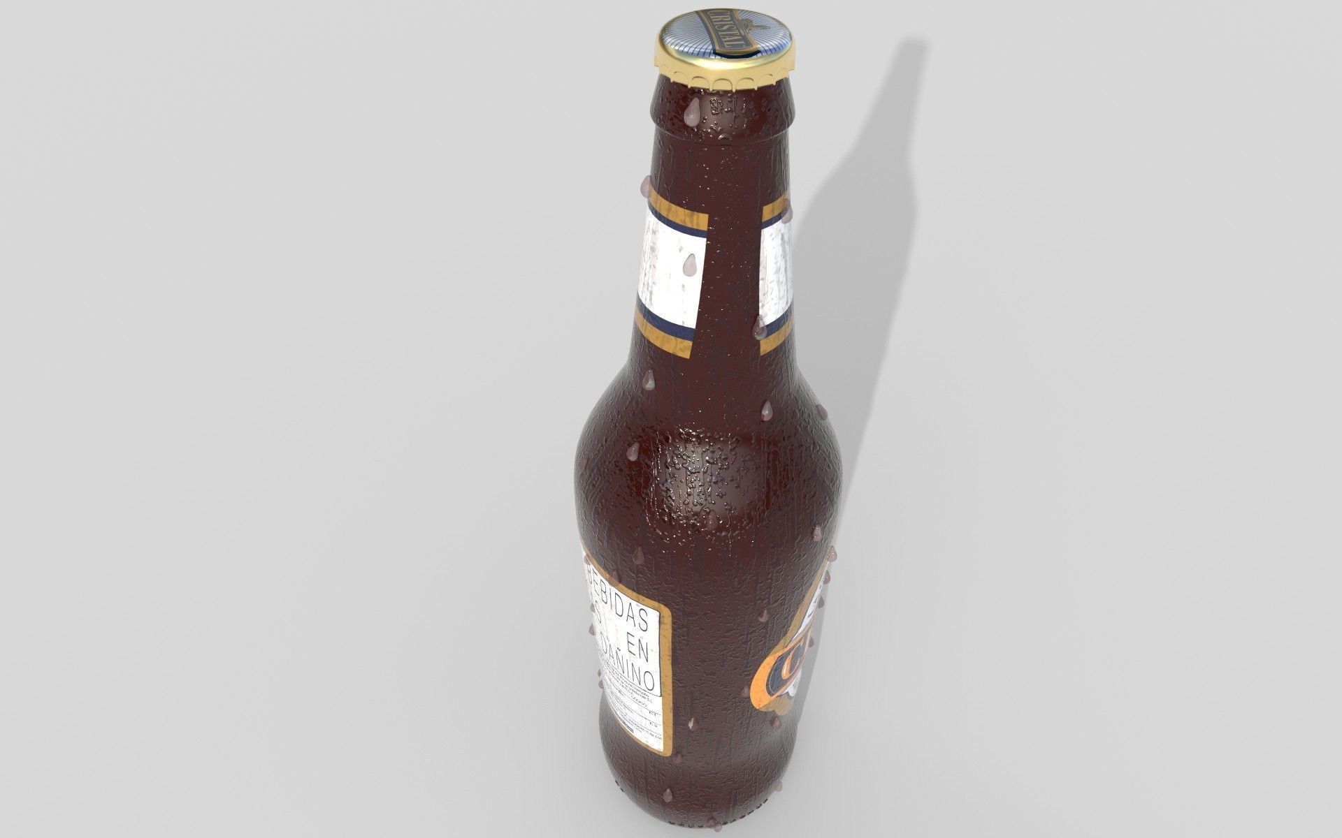 bottle of beer cristal backus peru botella de cerveza cristal 3D model ...