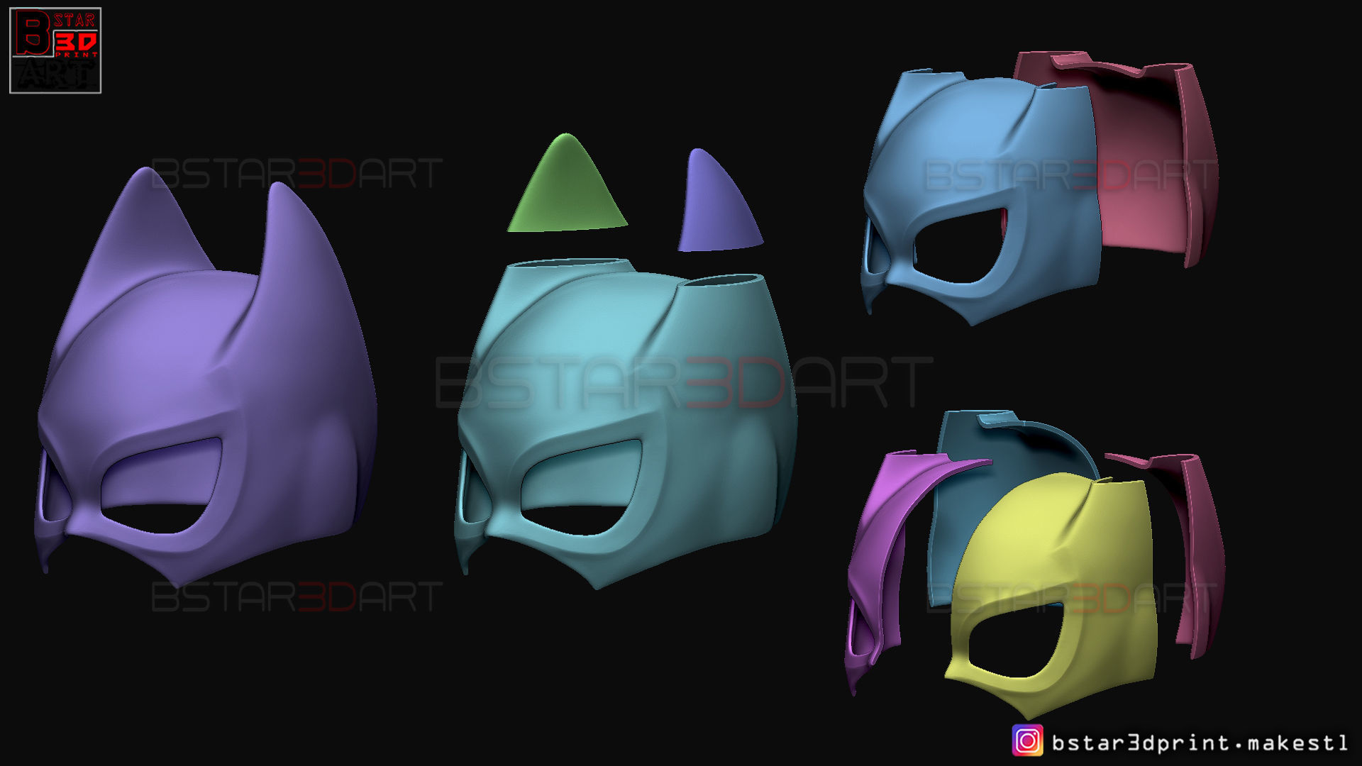 Bat Girl Mask - DC comics 3D model 3D printable | CGTrader